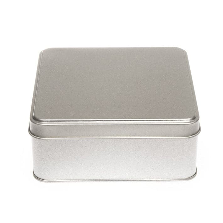 Square Silver Packaging | Metal Biscuit Tins | Tinware Direct